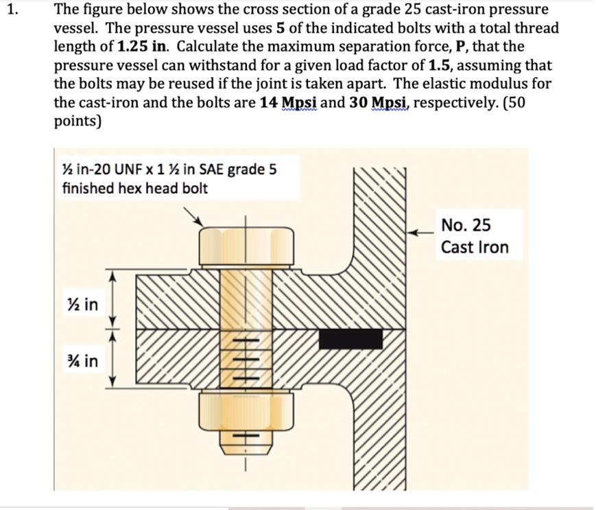 SOLVED: 1. The figure below shows the cross section of a grade 25 cast ...
