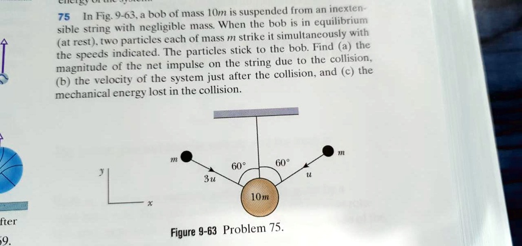 SOLVED: In Figure 9-63, a bob of mass m is suspended from an ...
