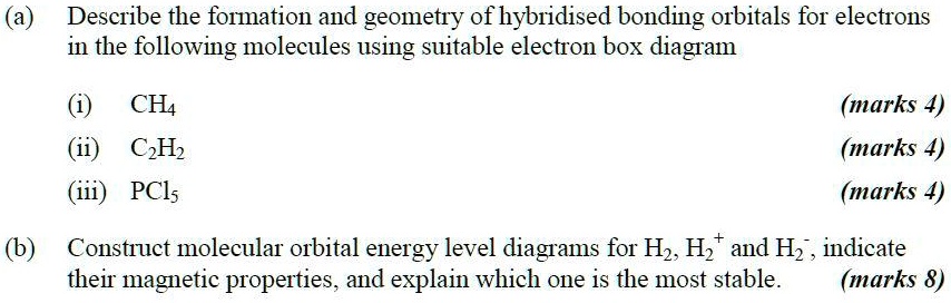 Can anyone explain b) and aiii)? Describe the formation and geometry of hybridized bonding ...