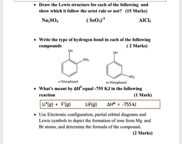 SOLVED: Draw the Lewis structure for each of the following and show ...