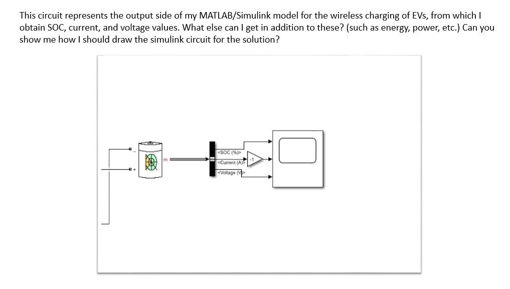 SOLVED: This circuit represents the output side of my MATLAB/Simulink ...