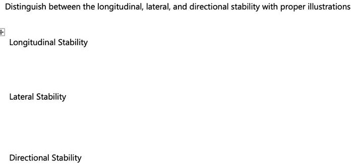 SOLVED: Distinguish between the longitudinal, lateral, and directional ...