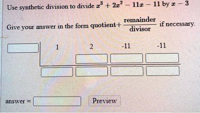 Synthetic Division Answers