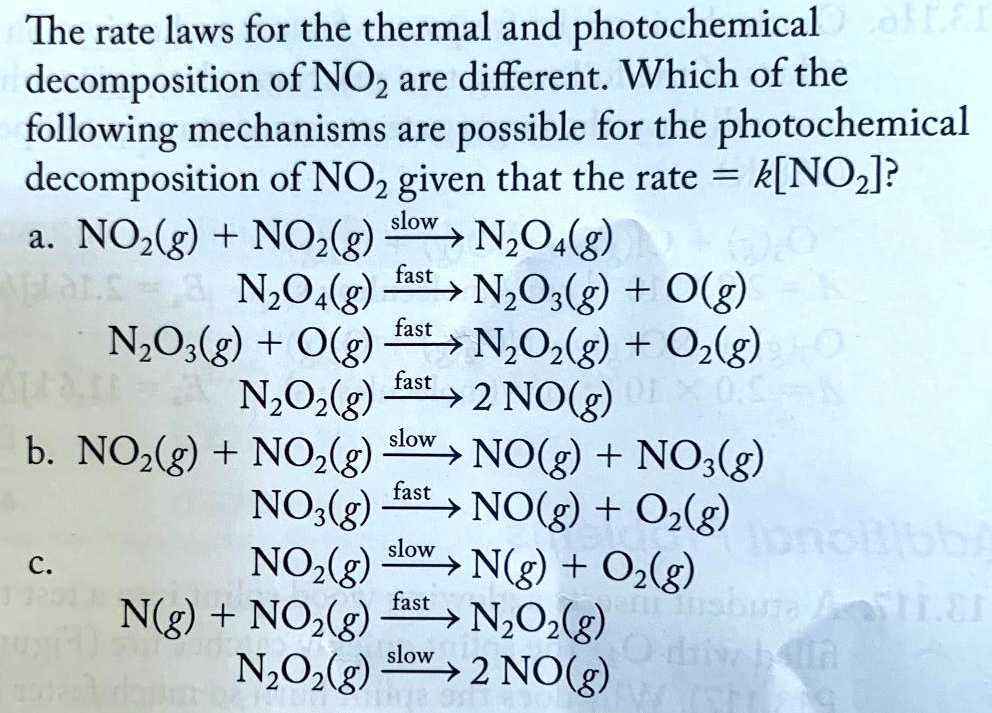 the rate laws for the thermal and photochemical decomposition of noz ...