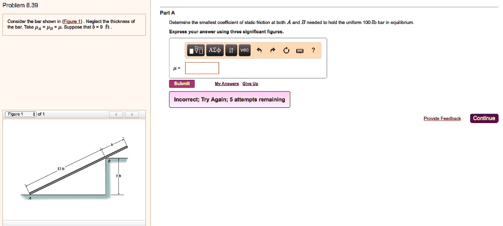 Problem 8 39 Consider The Bar Shown In Figure 1 Neglect The Thickness Of The Bar Take μ