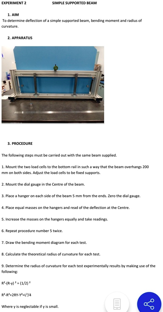 EXPERIMENT 2 SIMPLE SUPPORTED BEAM 1. AIM To determine the deflection ...