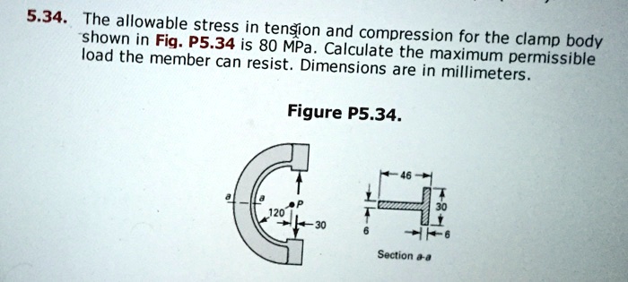 SOLVED: 5.34. The allowable stress in tension and compression for the ...