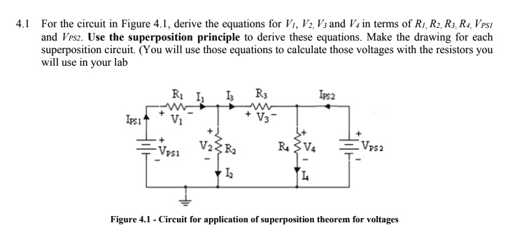 SOLVED: 4.1For the circuit in Figure 4.1,derive the equations for V.V ...
