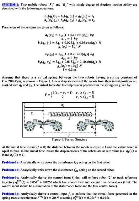 SOLVED: Text: Two mobile robots R1 and R2 with single degree of freedom ...