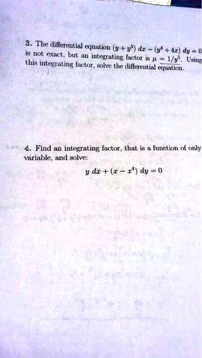 SOLVED: The differential cquation (u + y SOLVED: The differential cquation (u + y