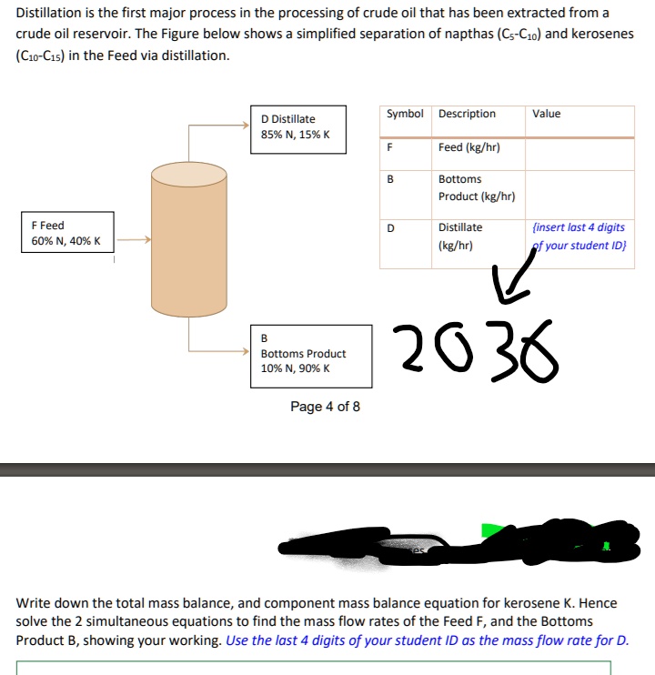 SOLVED: Distillation is the first major process in the processing of ...