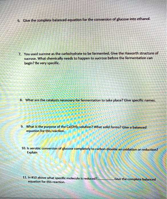 6. Give the complete balanced equation for the conversion of...