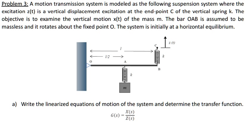 SOLVED: Problem 3: A motion transmission system is modeled as the ...