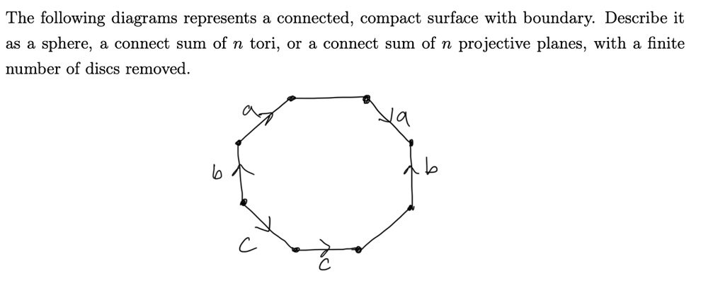 The Following Diagrams Represents A Connected Compact Surface With Boundary Describe It As A