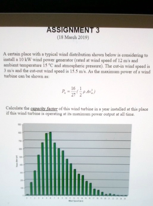 ASSIGNMENT 3 (18 March 2019) A certain place with a typical wind ...