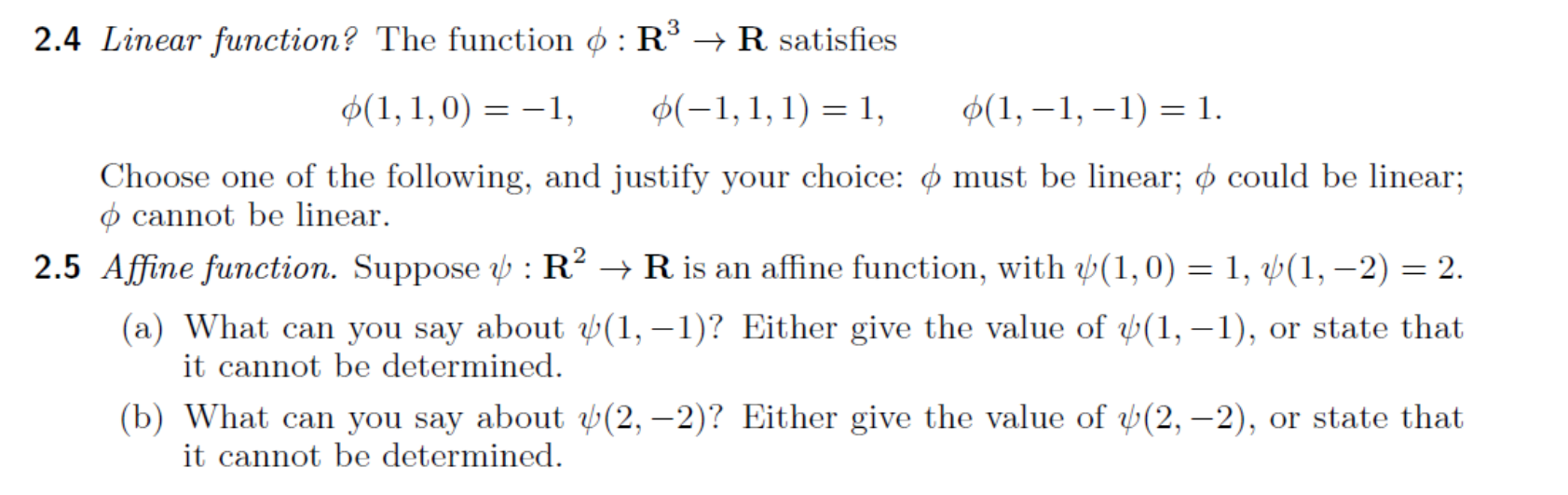 Solved 2 4 Linear Function The Function Ο π 3βπ Satisfies Ο 1 1 0