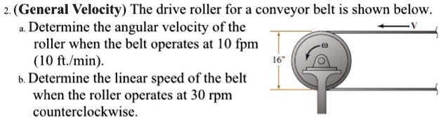 2. (General Velocity) The drive roller for a conveyor belt is shown ...