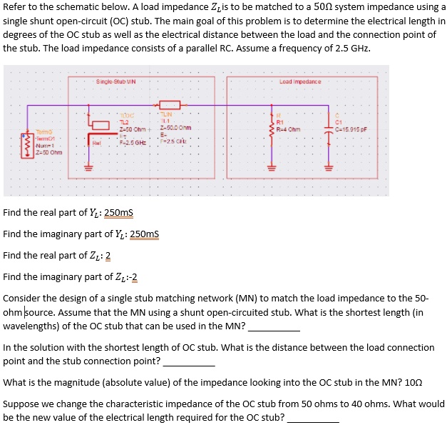 SOLVED: Consider the design of a single stub matching network (MN) to match the load impedance ...