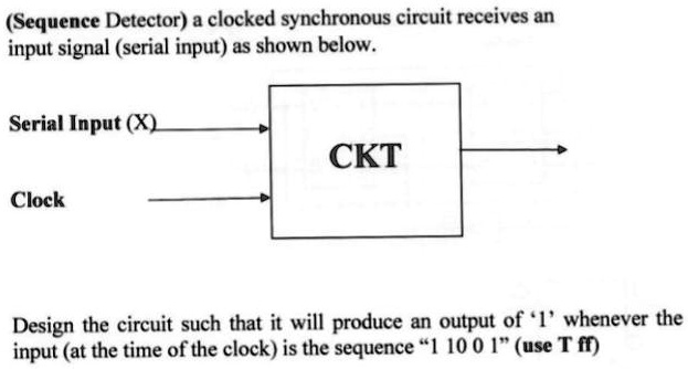 SOLVED: (Sequence Detector) clocked synchronous circuit receives an input signal (serial input ...