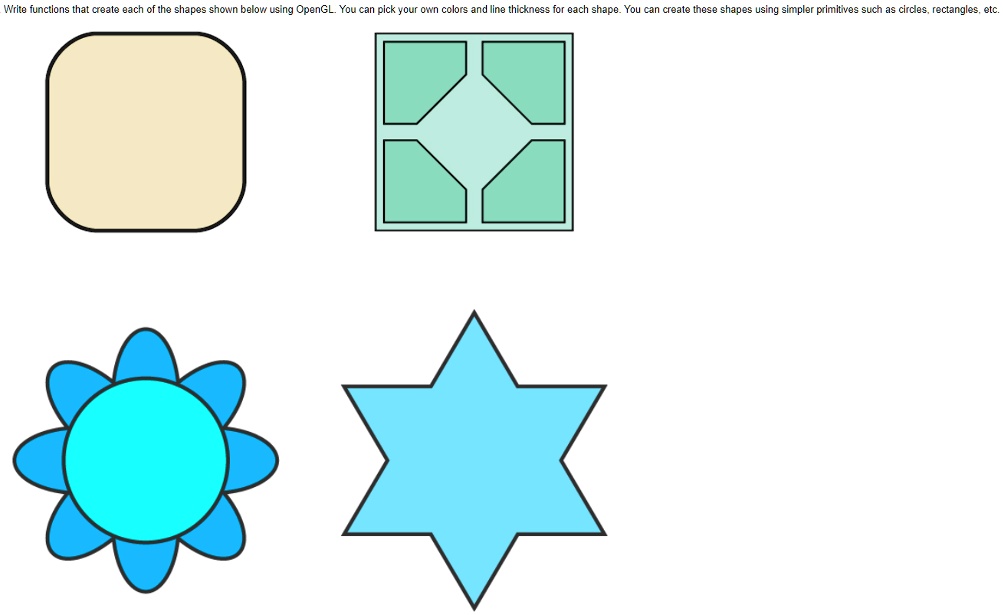 Solved What Are The Functions To Make These Shapes Exactly In Opengl Using Python Cant Figure
