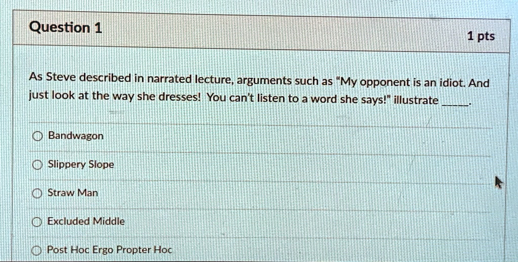 public speaking question 1 1 pts as steve described in narrated lecture ... public speaking question 1 1 pts as steve described in narrated lecture ...