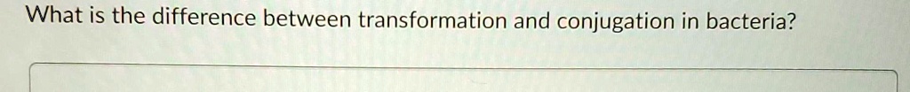 SOLVED: What is the difference between transformation and conjugation ...