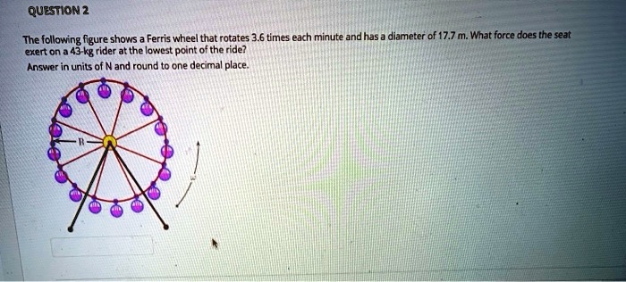The following figure shows a Ferris wheel that rotates 3.6 times each ...