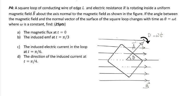 pa a square loop of conducting wire of edge and electric resistance r ...