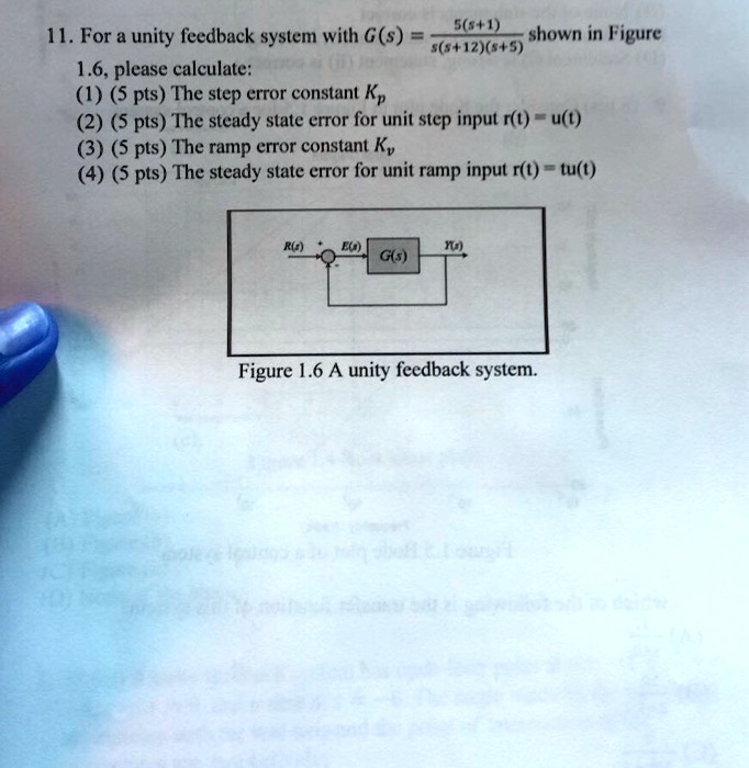VIDEO solution: Text: 5(s+1) shown in Figure 1.6, please calculate: 1. The step error constant K ...