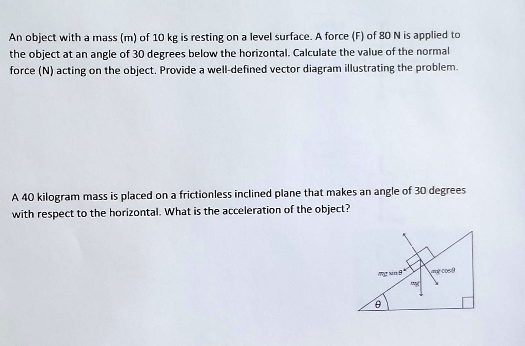 Solved Texts An Object With A Mass M Of 10 Kg Is Resting On A Level