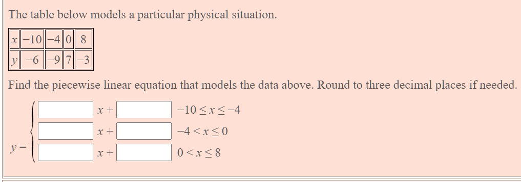 the table below models a particular physical situation 10 find the ...