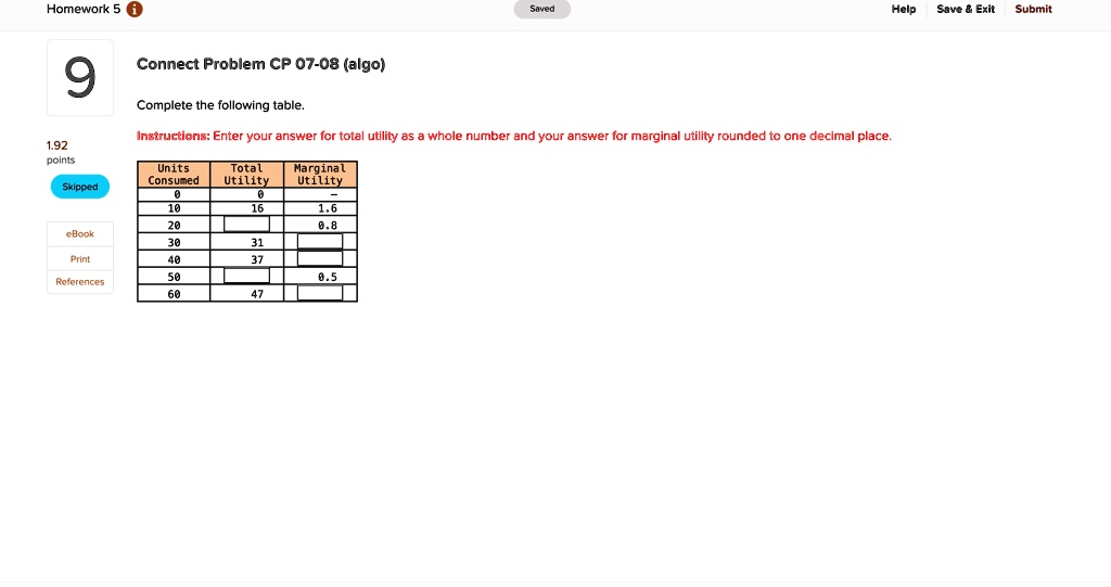 SOLVED: Connect Problem CP 07-08 (algo) Complete the following table ... SOLVED: Connect Problem CP 07-08 (algo) Complete the following table ...