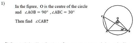 SOLVED: In the figure, O is the center of the circle and angle AOB ...