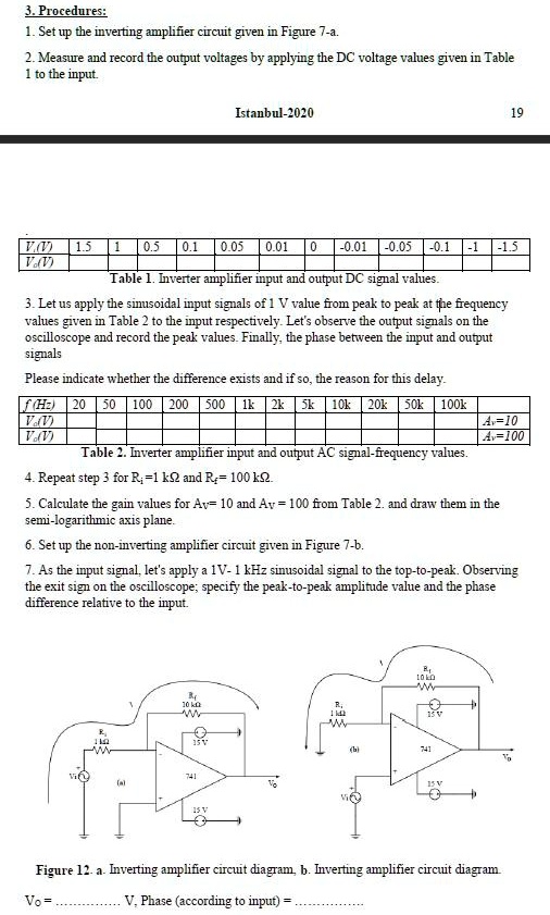SOLVED: Please use Proteus, Thank You. 1. Procedures: Set up the inverting amplifier circuit ...