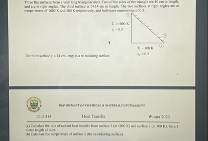 Three flat surfaces form a very long triangular duct. Two of the sides ...