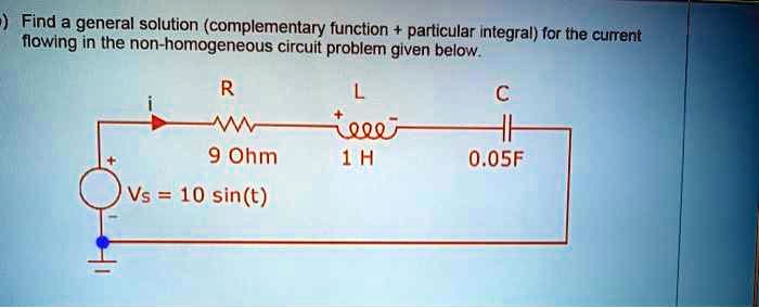 SOLVED: Find a general solution (complementary function + particular ...