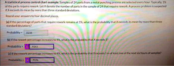 SOLVED: A statistical process control chart example. Samples of 24 ...