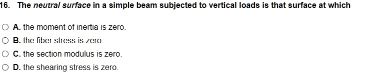 SOLVED: The neutral surface in a simple beam subjected to vertical ...