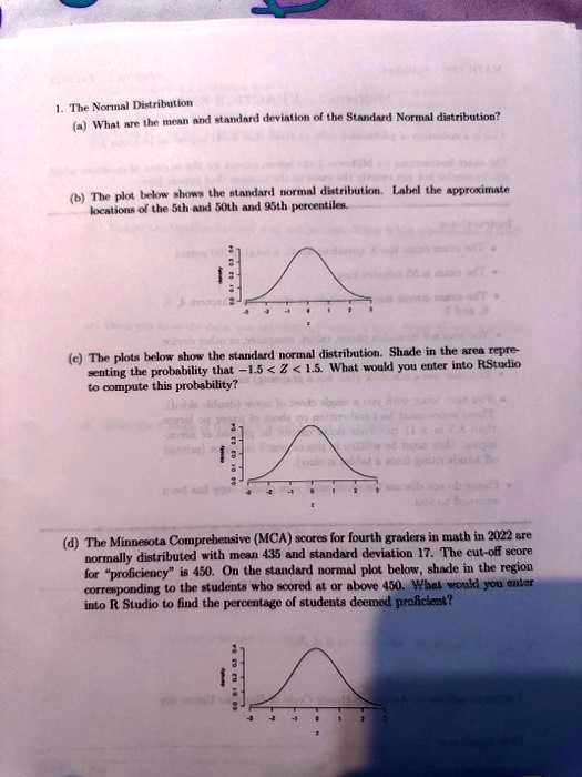 1. The Normal Distribution (a) What are the mean and standard deviation ...