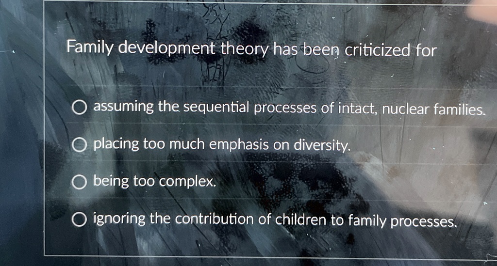 Family development theory has been criticized for assuming the ...