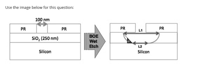 SOLVED: In a wet buffered oxide etch (BOE) process, a photoresist mask ...
