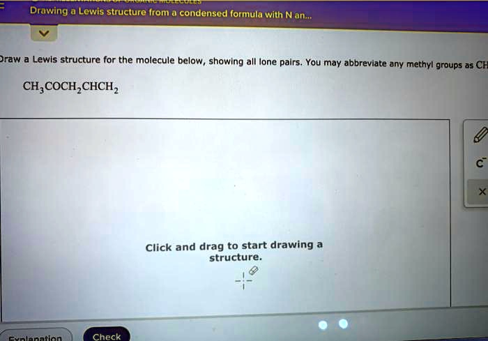 drawing lewis structure from condensed formula with n on jraw lewis ...