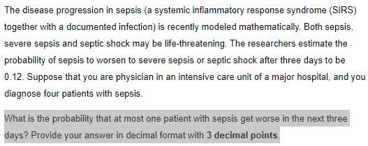 SOLVED: The disease progression of sepsis, a systemic inflammatory response syndrome (SIRS ...