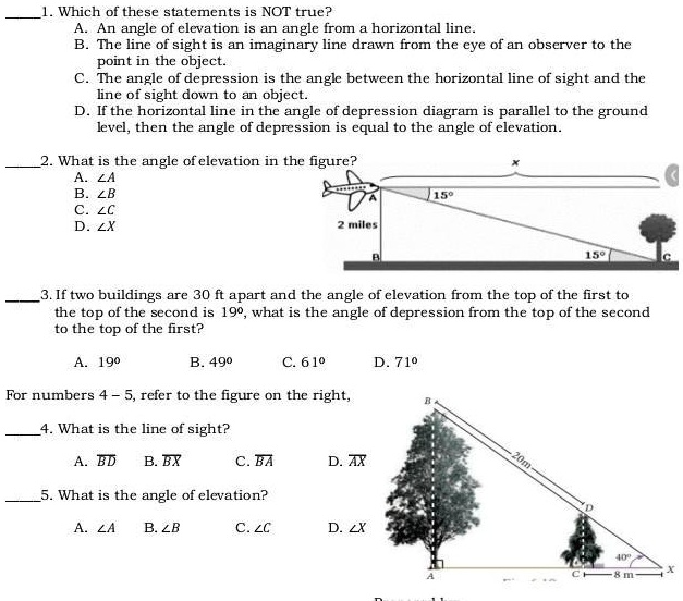 SOLVED: "pa help po please.pa help po please Which of these statements is NOT true? An angle of ...