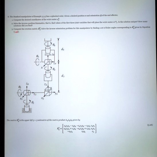 [GET ANSWER] 8. The Stanford manipulator of Example 3-3-5 has a ...