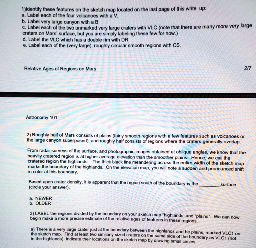 SOLVED: Please help! 1) Identify these features on the sketch map located on the last page of ...
