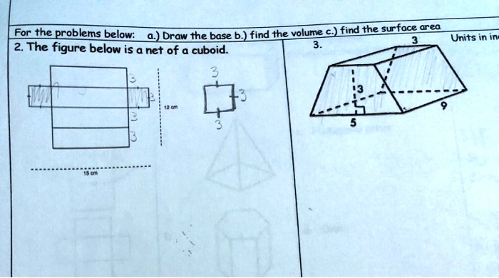 SOLVED: Fortheproblems below: Draw the base D) find thevolume @) find ...
