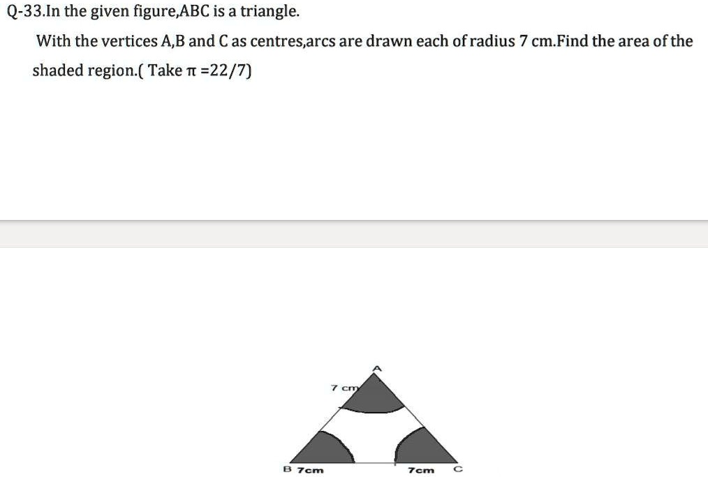 Q-33.In the given figure, ABC is a triangle. With the vertices A,B and ...