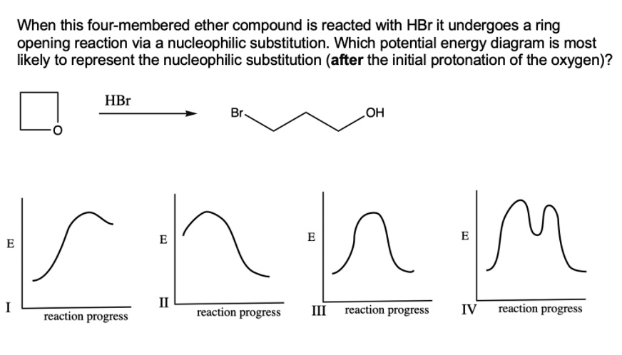SOLVED:When this four-membered ether compound is reacted with HBr it ...