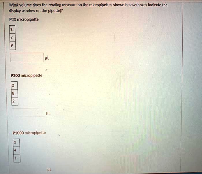 What volume does the reading measure on the micropipettes...